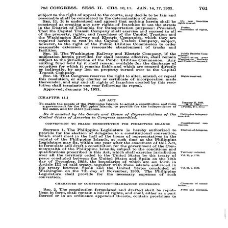 THE TYDINGS-MCDUFFIE ACT OF 1934 | PDF