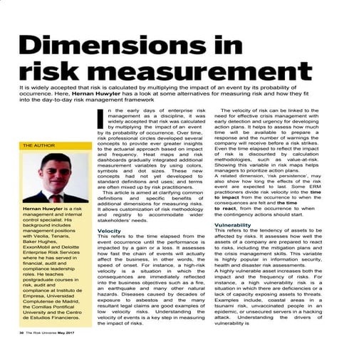 Dimensions in Risk Measurement | PDF