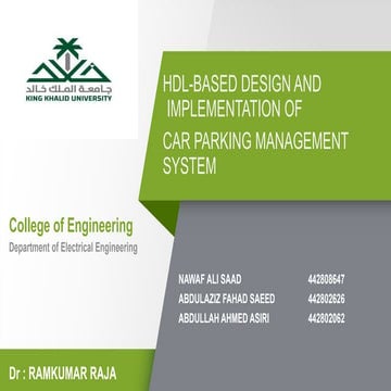 Car Perking System Using Hdl Language Hdl Hardware Describtion Language Ppt 