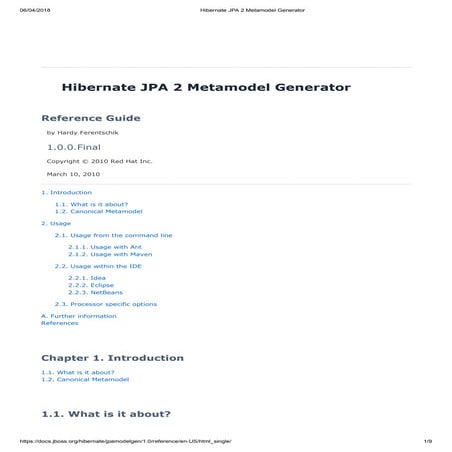 Hibernate Jpa 2 Metamodel Generator Pdf