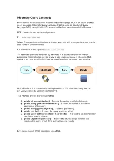 Hibernate Query Language Pdf Databases Computer Software And 4583