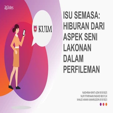 Hiburan dari aspek seni lakonan dalam perfileman menurut perspektif ...