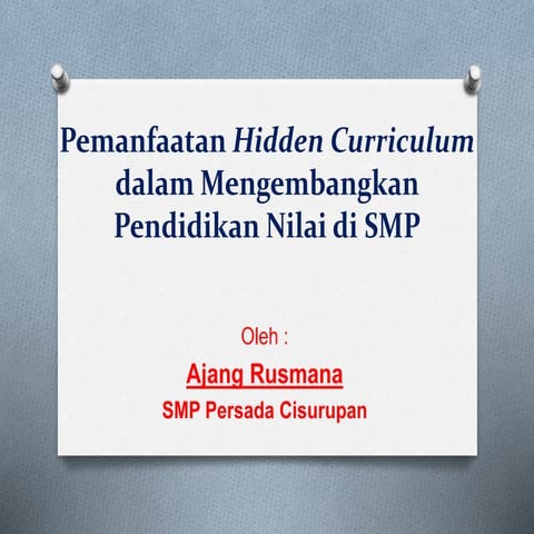 Hidden curriculum | PPTX