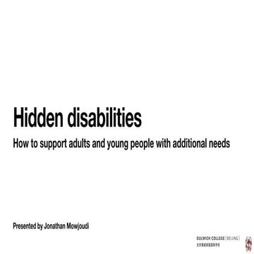 Hidden disabilities presentation [incomplete] | PPT