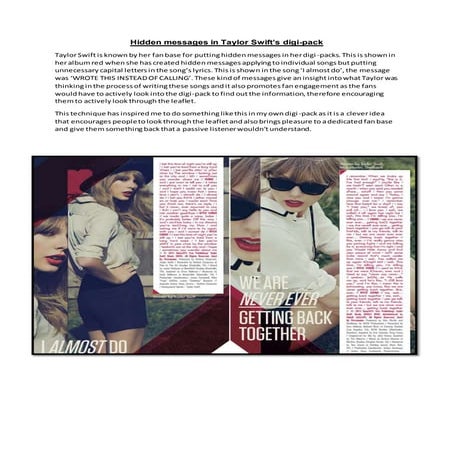 Hidden messages in taylor swift | DOCX