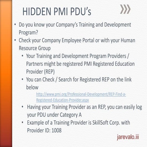 Hidden PMI PDUs | PPTX