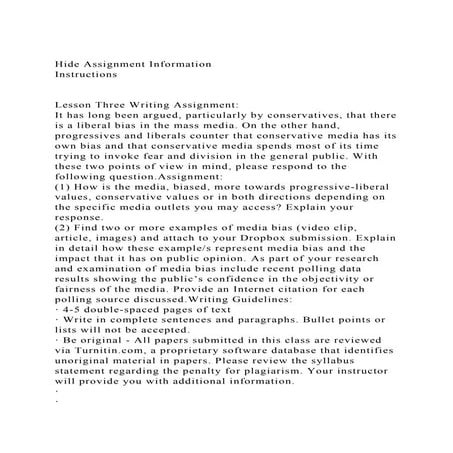 Hide Assignment InformationInstructionsLesson Three Writin.docx