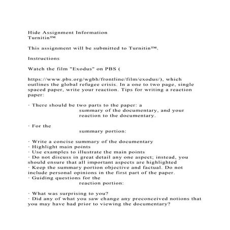 Hide Assignment InformationTurnitin™This assignment will be .docx