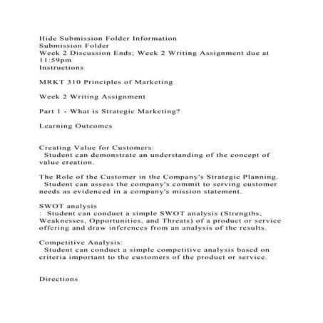 MRKT 310 Principles of MarketingWeek 2 Writing AssignmentPart .docx