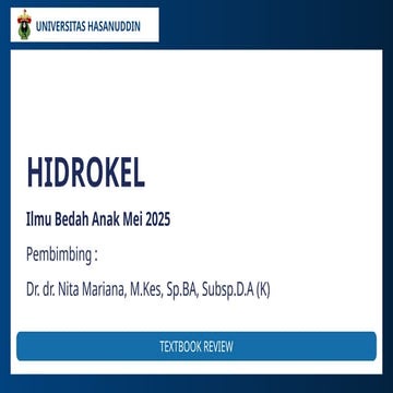 Hidrokel berdasarkan Kumpulan Referensi bedah anak | PPTX