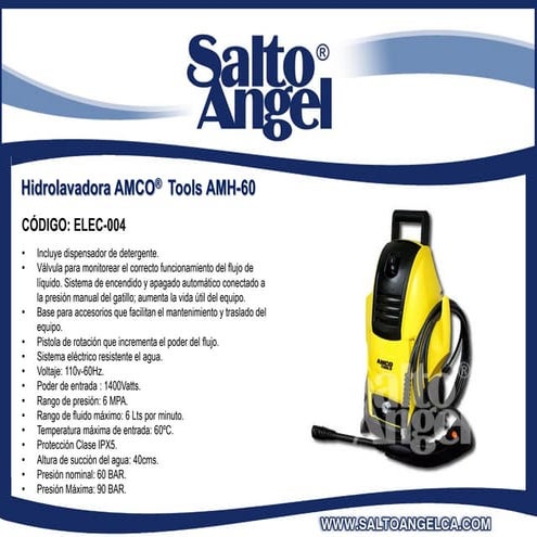 HIDROLAVADORA AMCO_ HIDROJET_ DIST. SALTO ANGEL, C.A | PDF