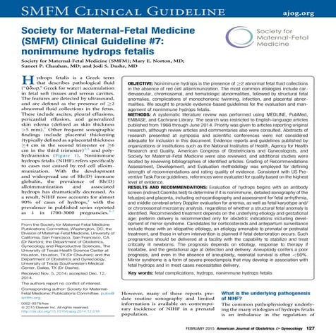 Hidrops fetal no inmune | PDF