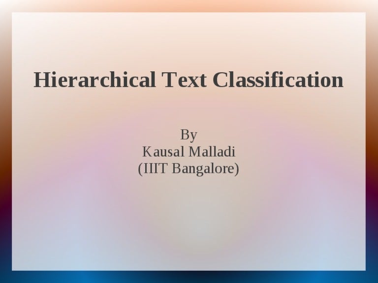 Hierarchical Text Classification 