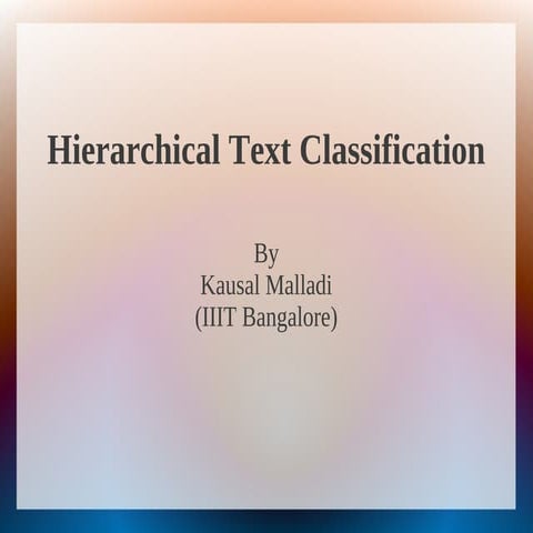 Hierarchical text classification | PPT