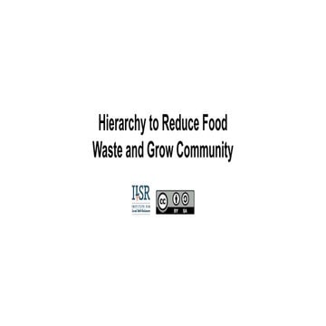 Hierarchy to Reduce Food Waste and Grow Community | PPTX
