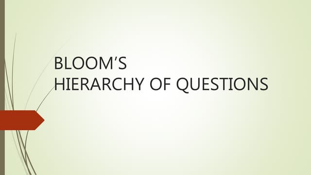 Sample questions stems based in revised Bloom's taxonomy | PDF