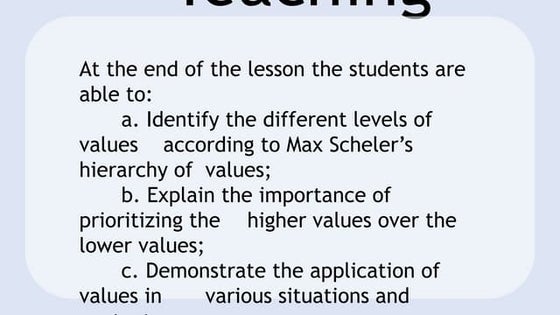 Max Scheler's Hierarchy of Values | PPTX
