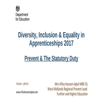 Equality, Diversity, and Inclusion in Apprenticeships 2017 | PPT