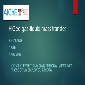 HiGee gas-liquid mass transfer | PDF