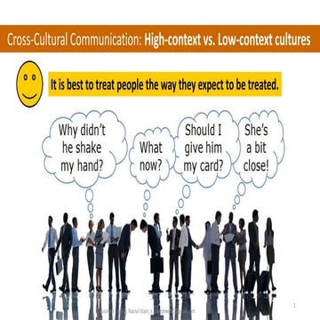 High and low context cultures relationships in each