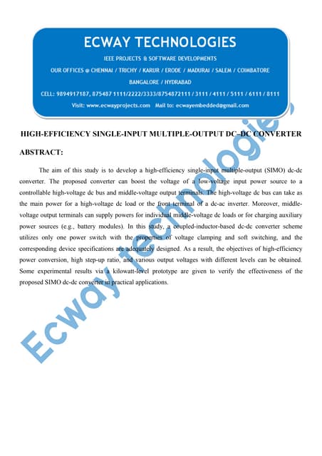 Synthesis And Analysis Of Double Input Single Output Dc Dc Converters Pdf 4725