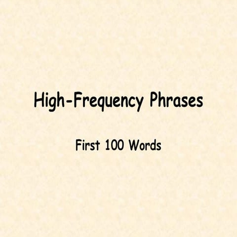 High frequency phrases 1 | PPT