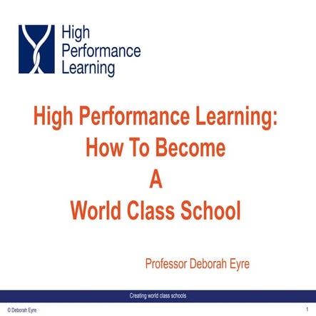 High performance-learning-how-to-become-a-world-class-school | PPT