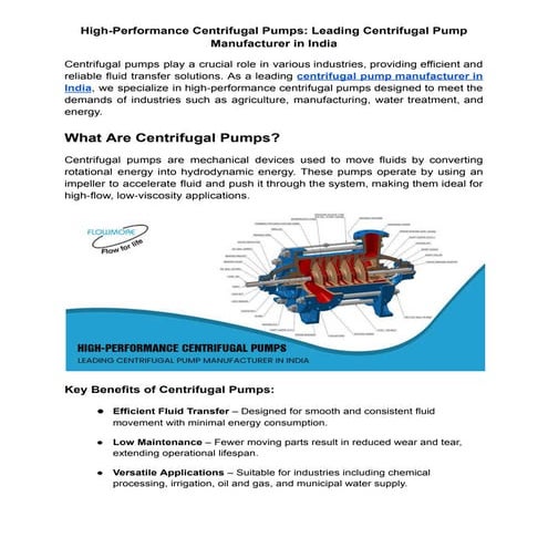 High-Performance Centrifugal Pumps: Leading Centrifugal Pump ...