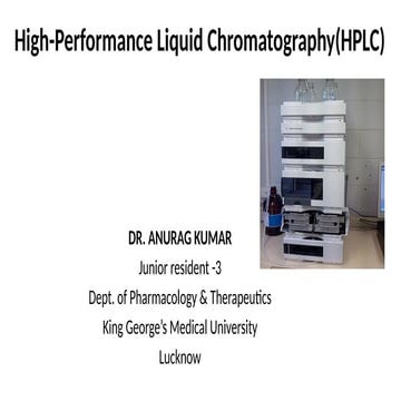 High performance liquid chromatography (HPLC) | PPT