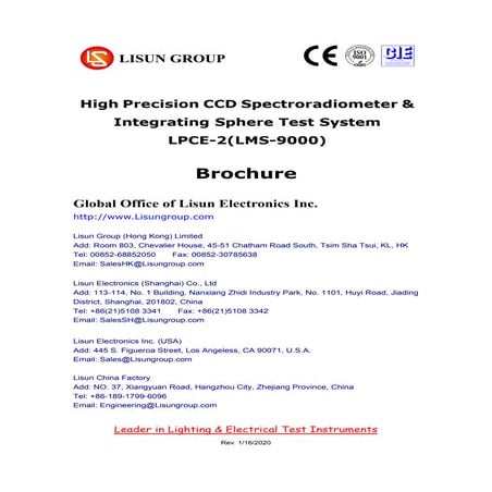 High precision-spectroradiometer-integrating-sphere-system-9000b | PDF