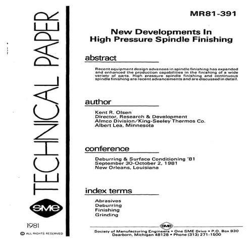 High pressure-spindle-finish | PDF