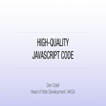 High-Quality JavaScript Code | PPT