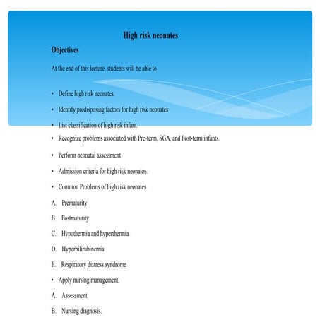 High risk newborn | PPTX