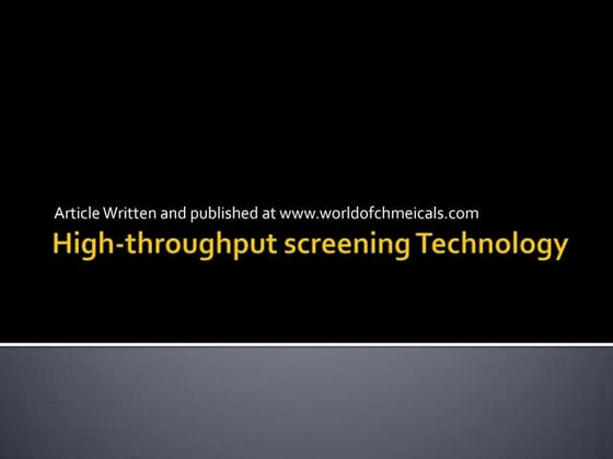 High Throughput Screening | PPT