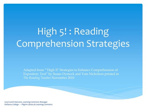 Reading Comprehension Strategies | PPTX