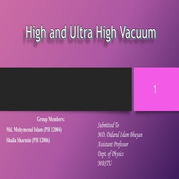 High and ultra high vacuum | PPTX