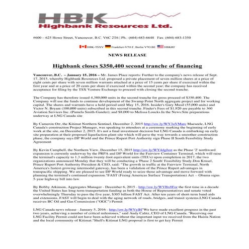 Highbank Year-End Update | PDF