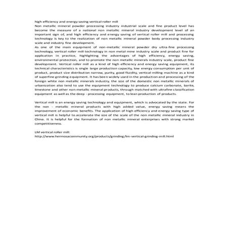 High efficiency and energy saving vertical roller mill | PDF | Free ...