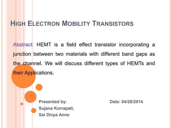 High electron mobility transistor | PDF