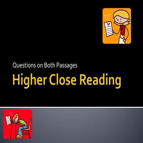 Higher close reading questions on both passages | PPTX | Educational ...