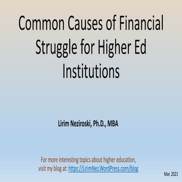 Higher Education Financial Struggles | PPTX
