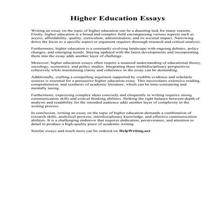 Importance Of Higher Education Essay.pdf