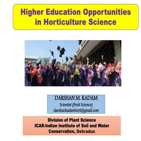 Higher Education Opporunties in Horticulture Science | PPT