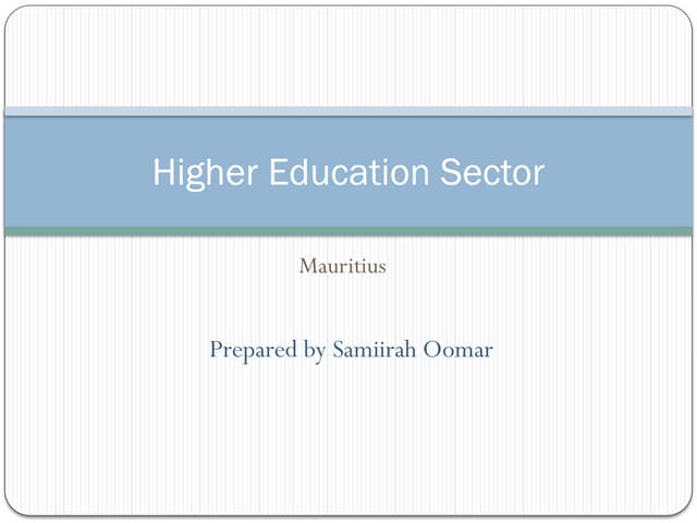 Current Higher Education Sector in Seychelles | PPTX