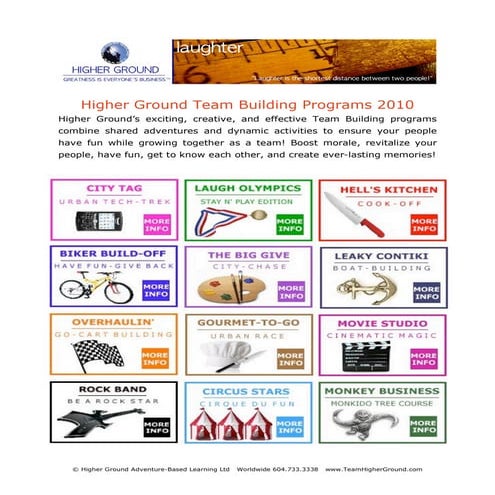 Higher Ground Team Building Programs2010 | PDF