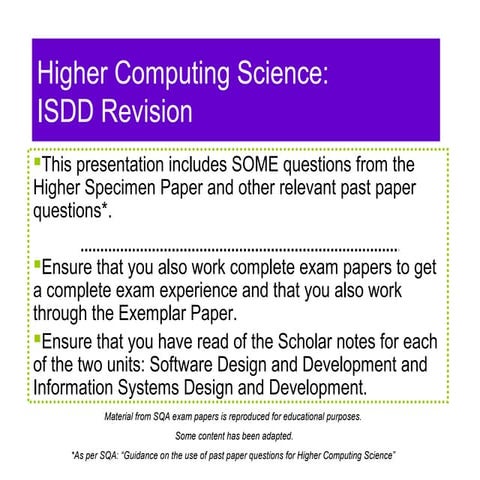 Higher isdd revision presentation | PPT | Databases | Computer Software and Applications
