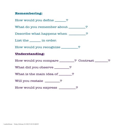 Higher order thinking questions | DOCX