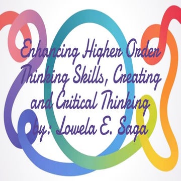 Higher Order Thing Skills.pptx | Educational Assessment | Education