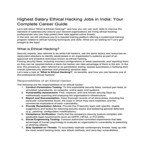Top 10 Ethical Hackers in India | PDF