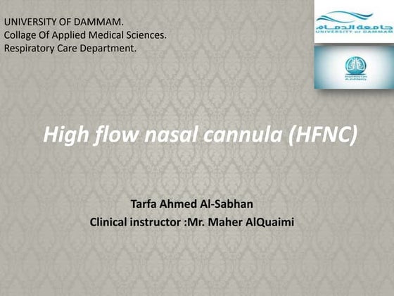 Humidfied nasal cannula | PPT